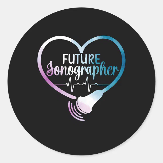 Future Sonographer To Be Sonography Student Classic Round Sticker | Zazzle
