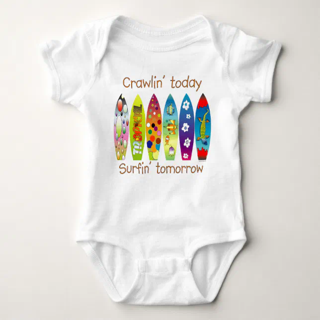 FUTURE SURFER CRAWLER BABY BODYSUIT | Zazzle