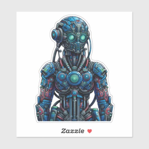 Future Tech Mechanical Cyborg Robot Sticker | Zazzle