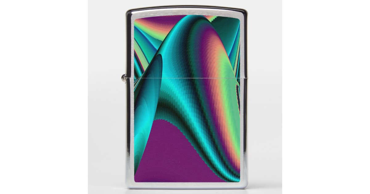 Futuristic Abstract 3D Metallic Rainbow Art Zippo Lighter | Zazzle