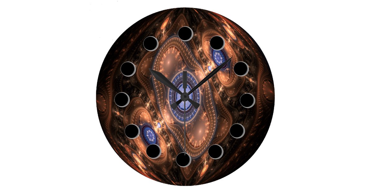 Futuristic Abstract Copper Wall Clock | Zazzle.com