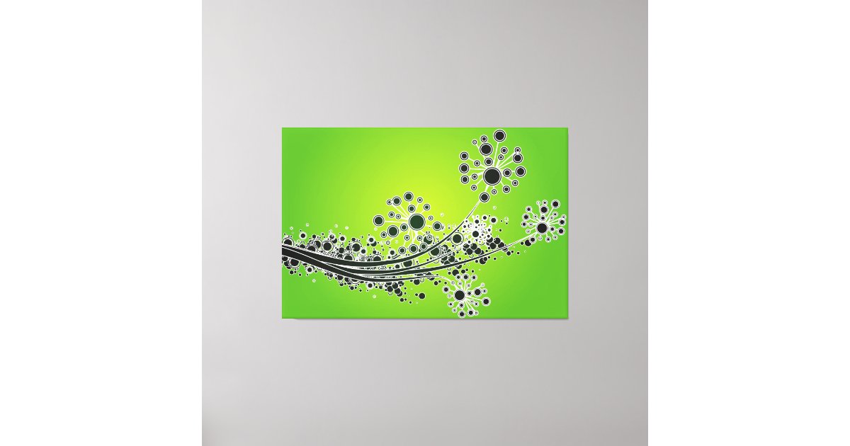 Futuristic abstract flowers-Lime canvas print | Zazzle