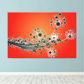 Futuristic abstract flowers-Red canvas print | Zazzle