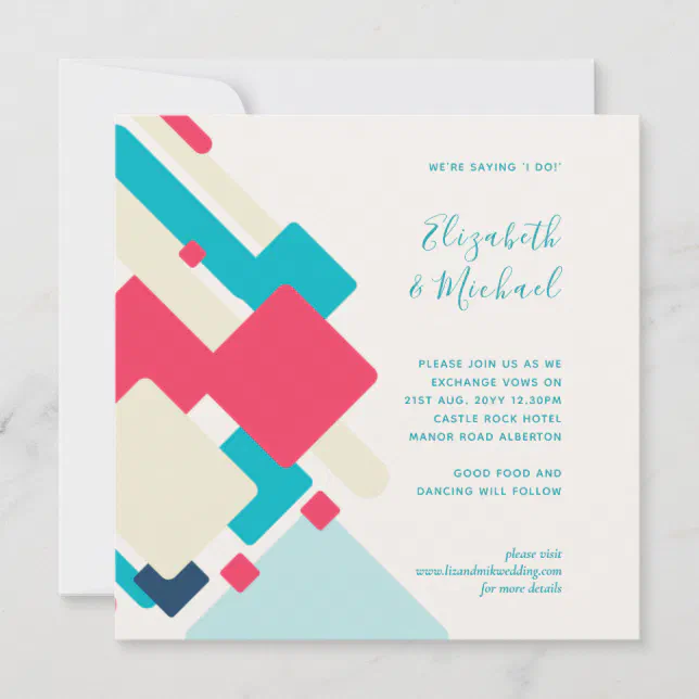 Futuristic Abstract Wedding Invitation | Zazzle