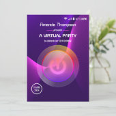 Futuristic Geometric Virtual Birthday Party Invitation | Zazzle