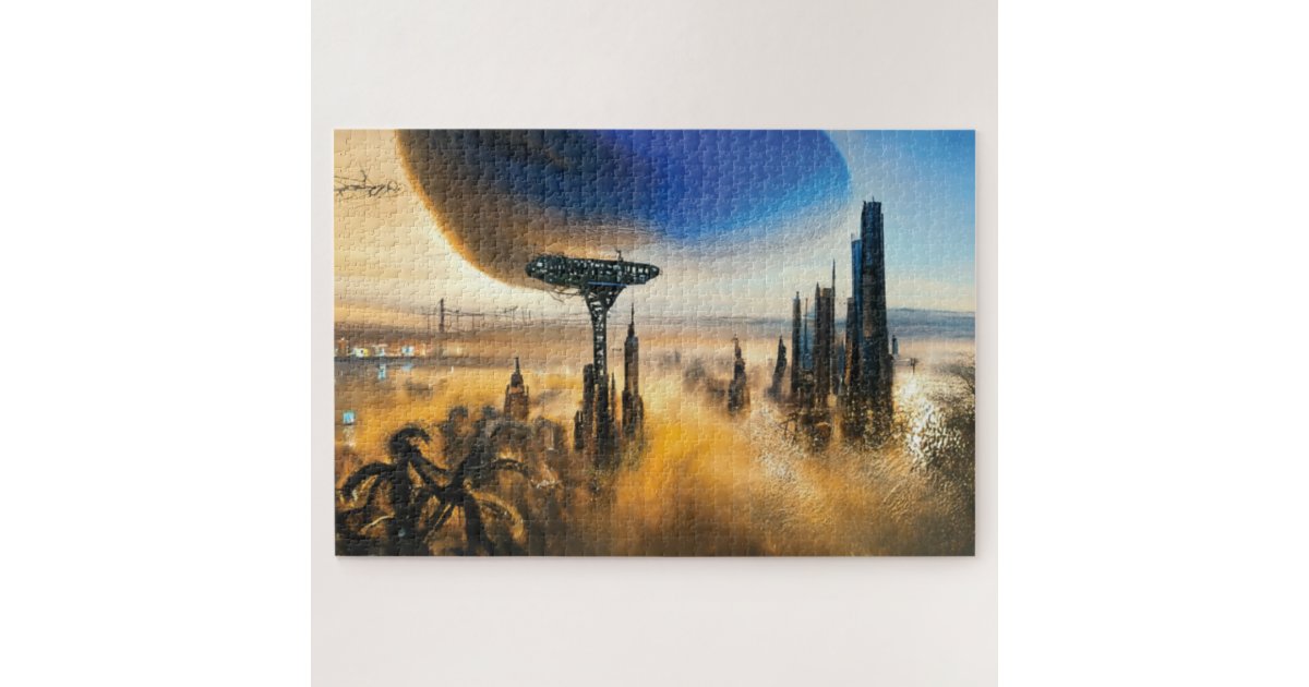 Futuristic Metropolis Jigsaw Puzzle | Zazzle