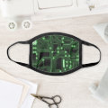 Futuristic Neon Green Circuit Board | Custom Face Mask | Zazzle