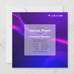Futuristic Virtual Birthday Party Invitation | Zazzle