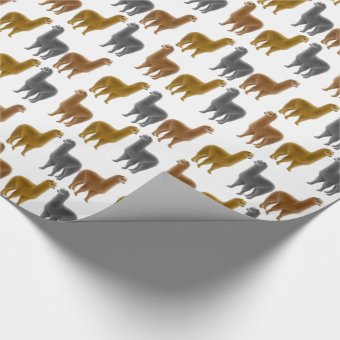 Fuzzy Alpacas Wrapping Paper | Zazzle