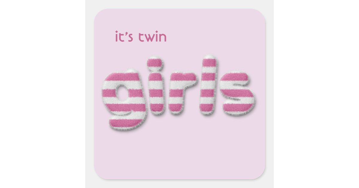 fuzzy girls square sticker | Zazzle