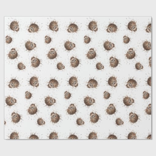 Fuzzy Hedgehog print Wrapping Paper | Zazzle