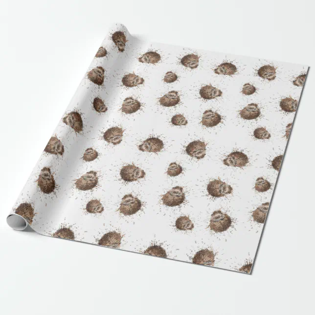 Fuzzy Hedgehog print Wrapping Paper | Zazzle
