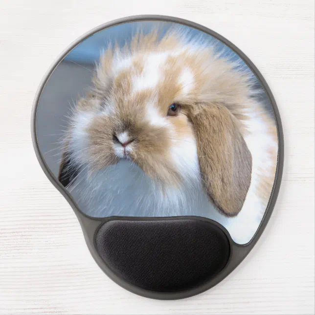 Fuzzy Holland Mini Dwarf Lop Bunny Rabbit Gel Mouse Pad | Zazzle