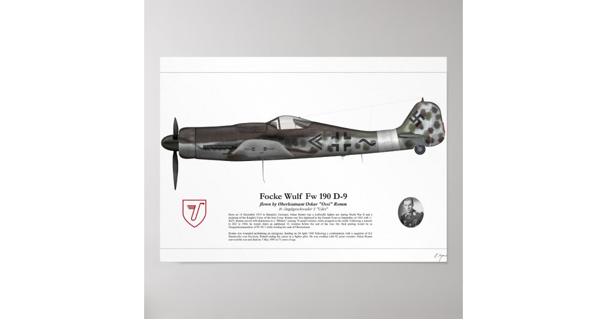 Fw 190 D-9 (Oskar Romm) Poster | Zazzle