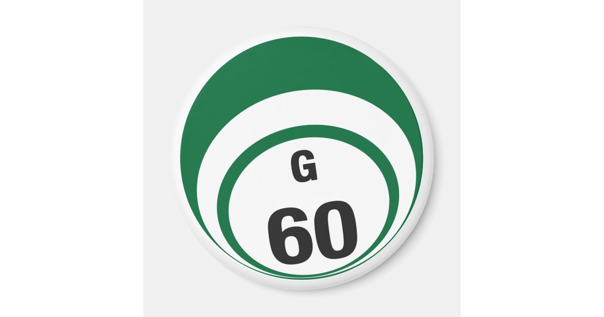 G60 bingo ball fridge magnet | Zazzle