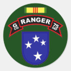 75th Infantry Ranger Regiment Scroll Classic Round Sticker | Zazzle.com