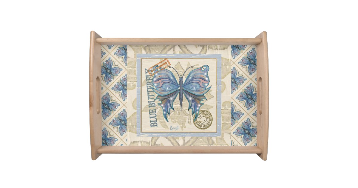 G Creation Office butterfly Serving Tray | Zazzle