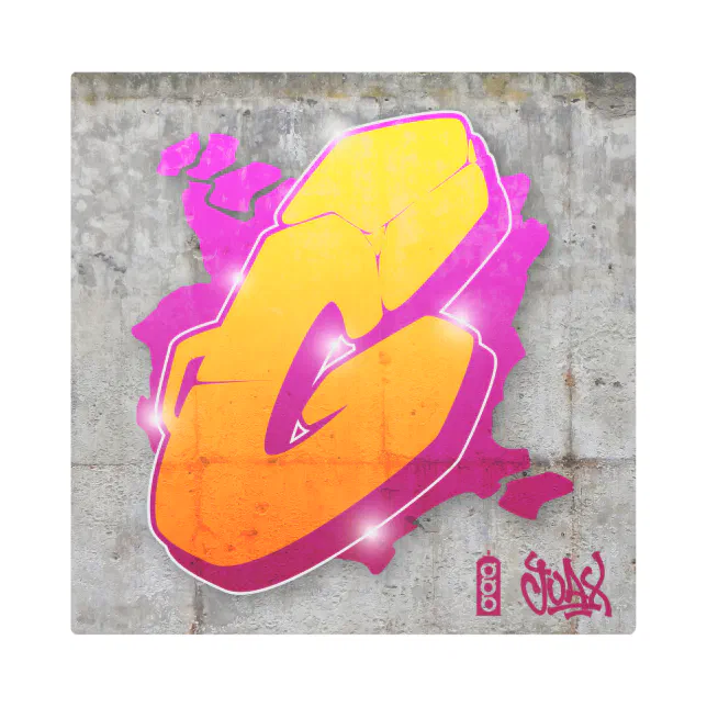 G - graffiti letter metal print | Zazzle