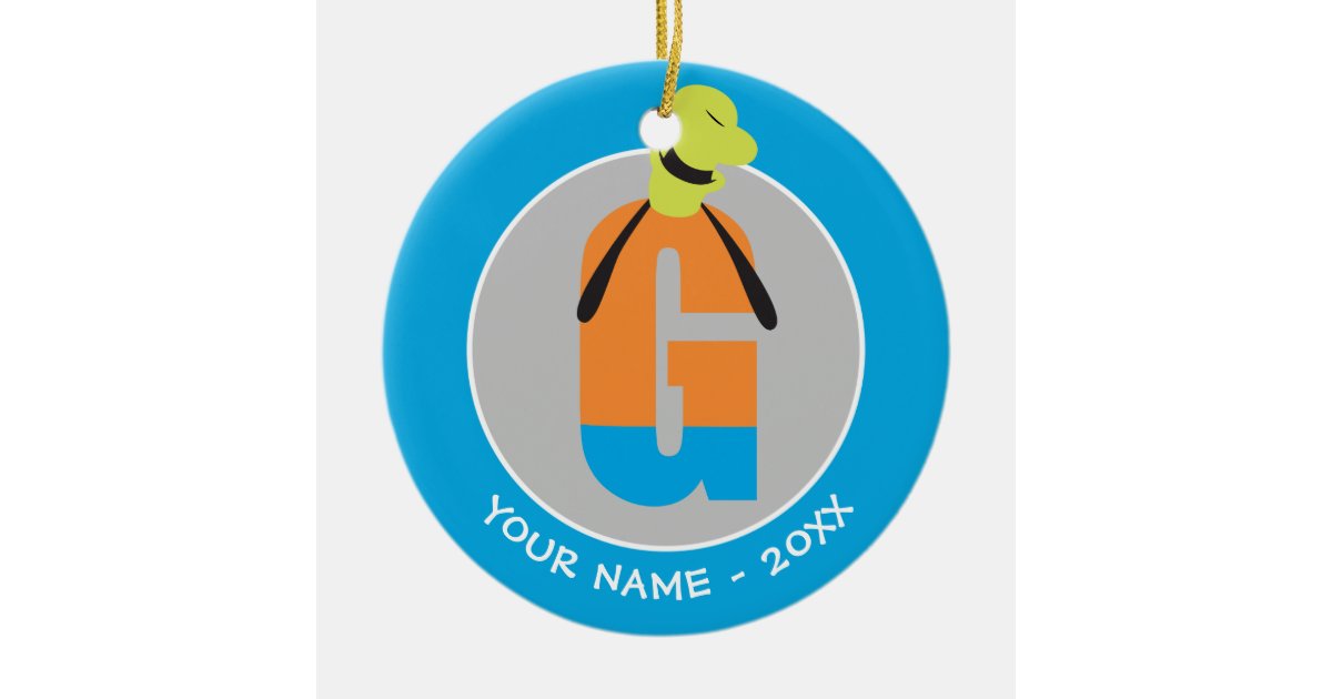 G is for Goofy | Add Your Name Ceramic Ornament | Zazzle