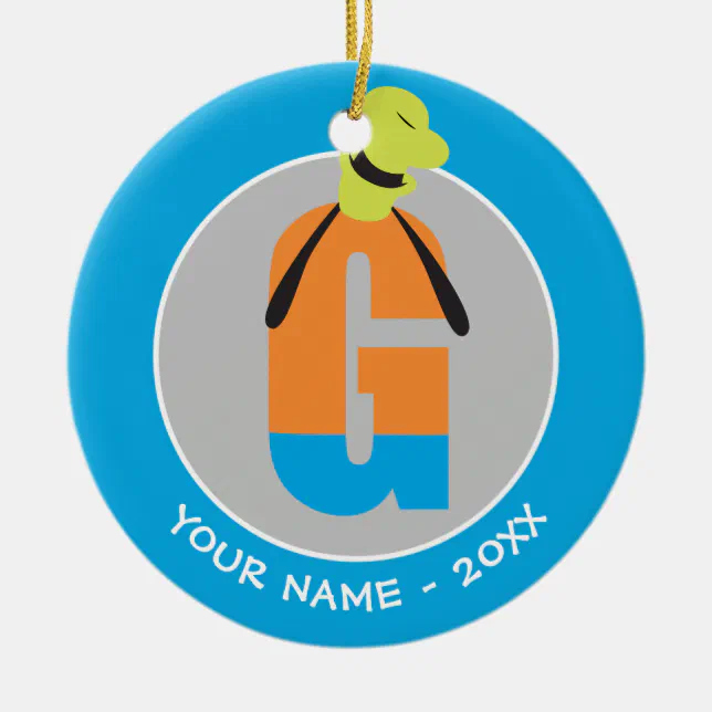 G is for Goofy | Add Your Name Ceramic Ornament | Zazzle