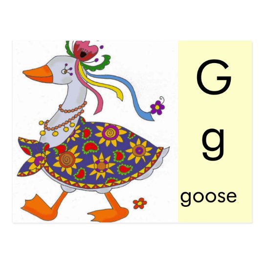 G is for Goose Postcard | Zazzle.com