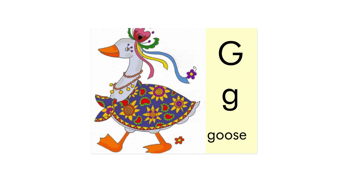 G is for Goose Postcard | Zazzle.com