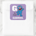 G is for Grover | Add Your Name Square Sticker | Zazzle