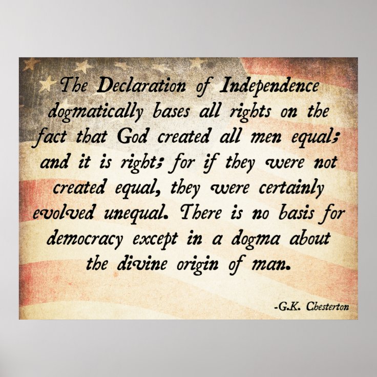 G.K. Chesterton God Equality Poster | Zazzle