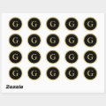 G :: Monogram G Elegant Gold and Black Stickers | Zazzle