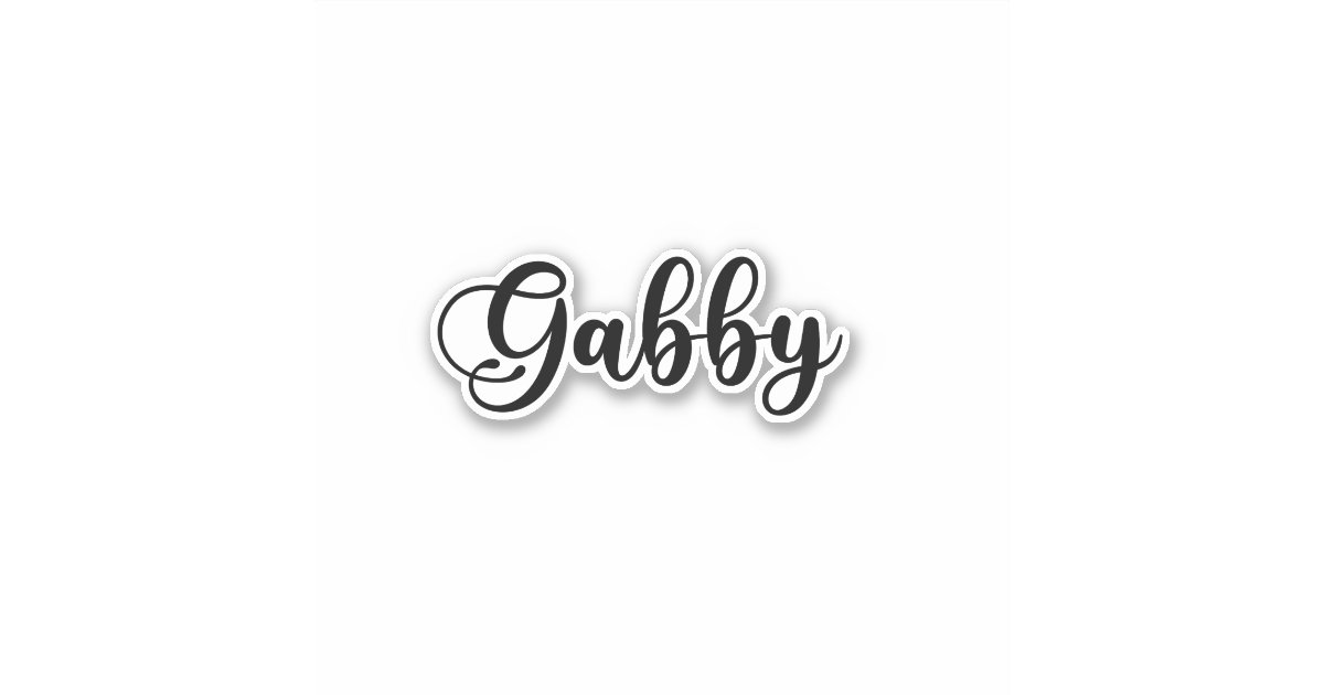 Gabby Name - Handwritten Calligraphy Sticker | Zazzle
