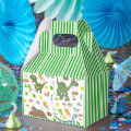 Gable Favor Box Dinosaur Green Stripe | Zazzle