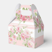 Gable Favor Box pink stripes and roses | Zazzle