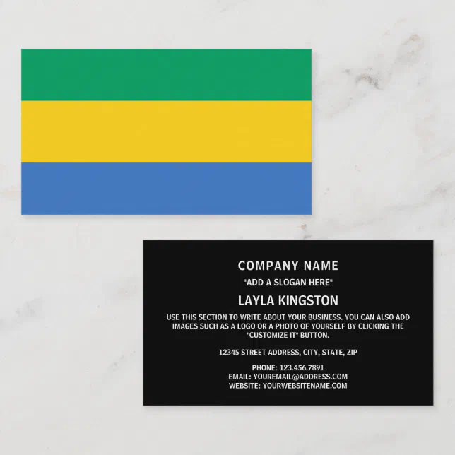 Gabonese Flag, Flag of Gabon Business Card | Zazzle