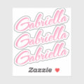 Gabriella Decorative Name in Pink x3 Sticker | Zazzle