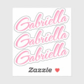 Gabriella Decorative Name in Pink x3 Sticker | Zazzle