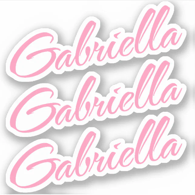 Gabriella Decorative Name in Pink x3 Sticker | Zazzle