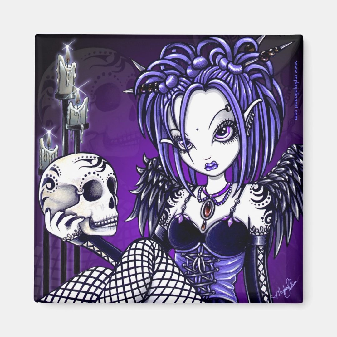 "Gabriella" Gothic Skull Angel Magnet | Zazzle
