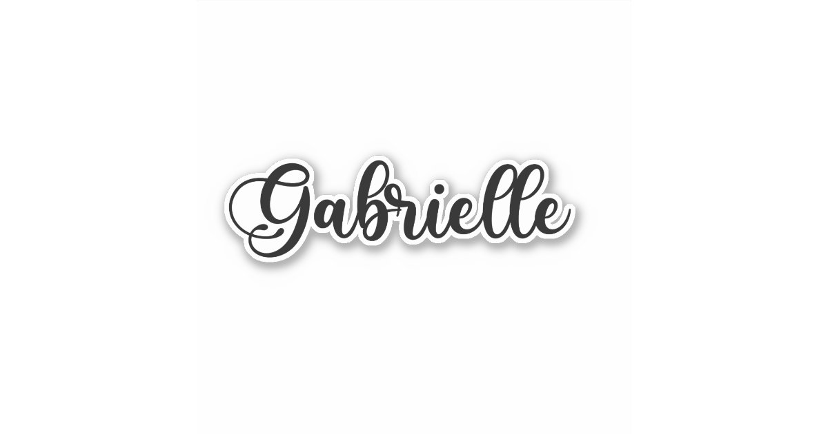 Gabrielle Name - Handwritten Calligraphy Sticker | Zazzle