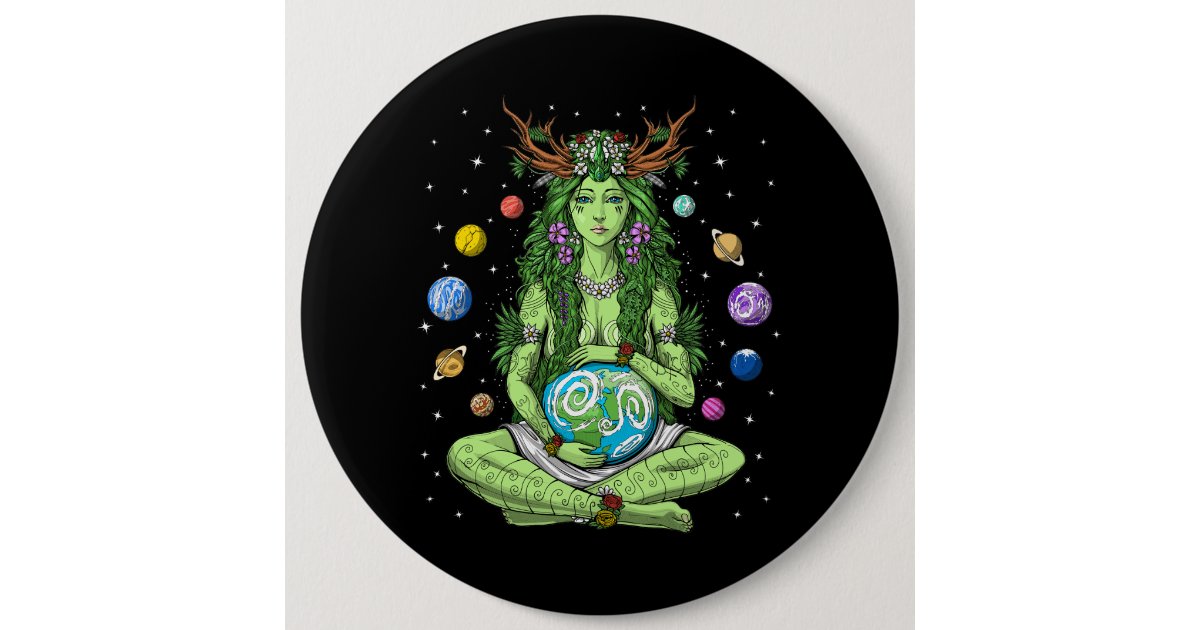 Gaia Mother Earth Goddess Button | Zazzle