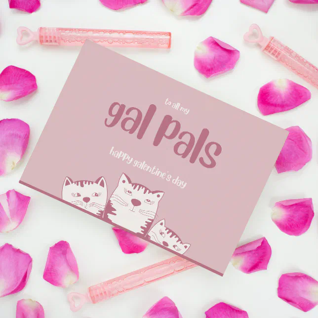 Gal Pals Galentines day Cute Valentines days Holiday Postcard | Zazzle