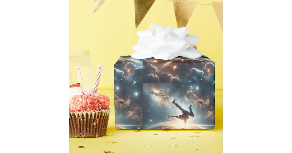 Galactic Breakdance Explosion in Deep Space Wrapping Paper | Zazzle