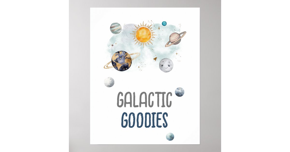 Galactic Goodies Galaxy Outer Space Birthday Poster | Zazzle