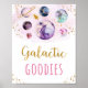 Galactic Goodies Pink Gold Space Birthday Poster | Zazzle