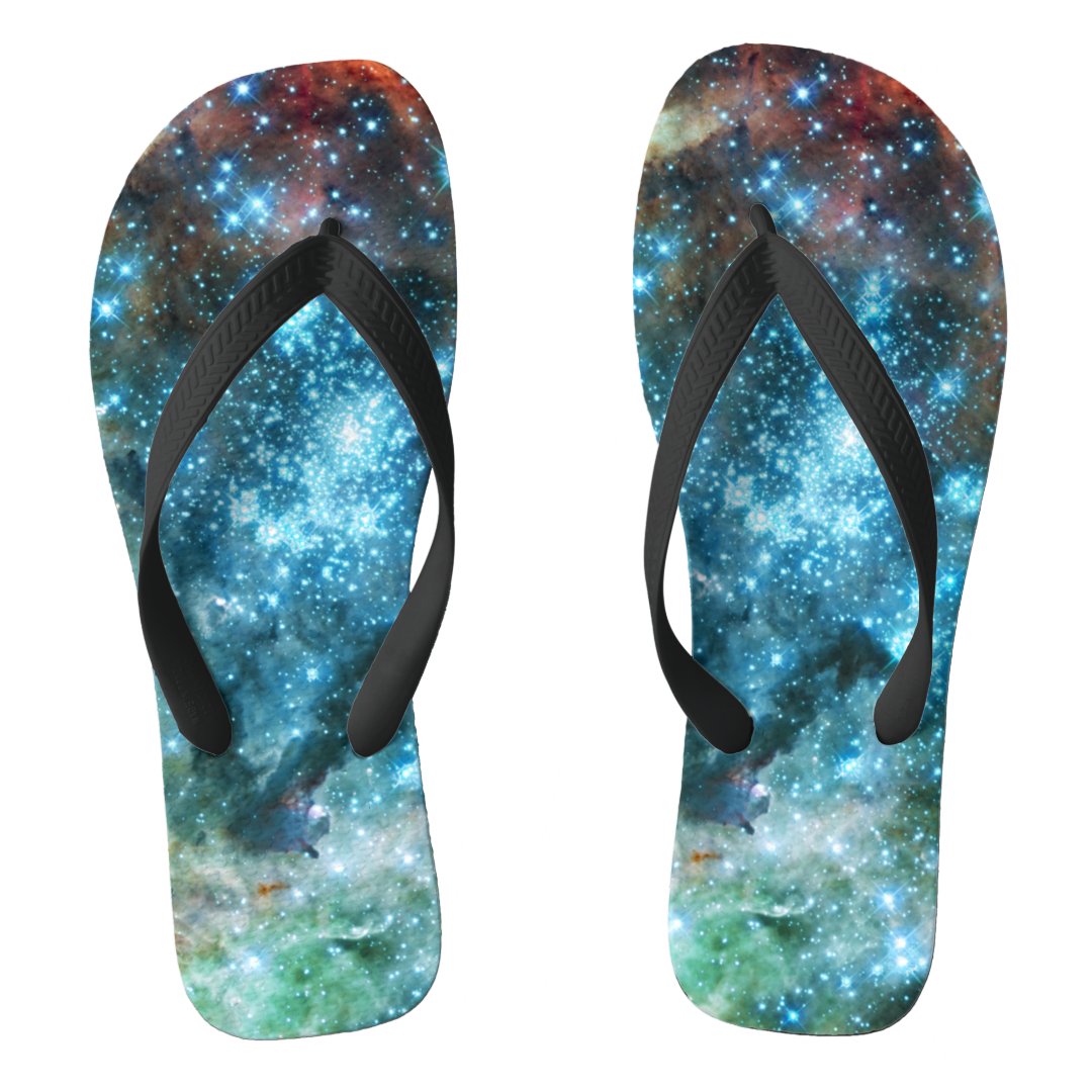 Galactic Star Clusters Flip Flops | Zazzle