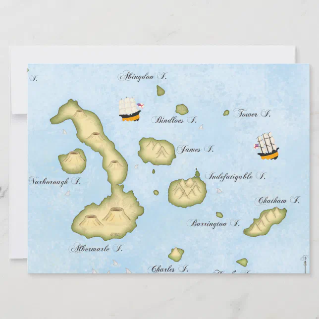 Galapagos Archipelago Map Tropical Islands Custom | Zazzle