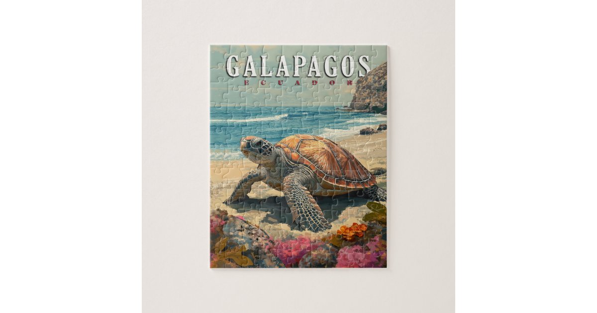 Galapagos Islands Giant Tortoise Travel Jigsaw Puzzle | Zazzle