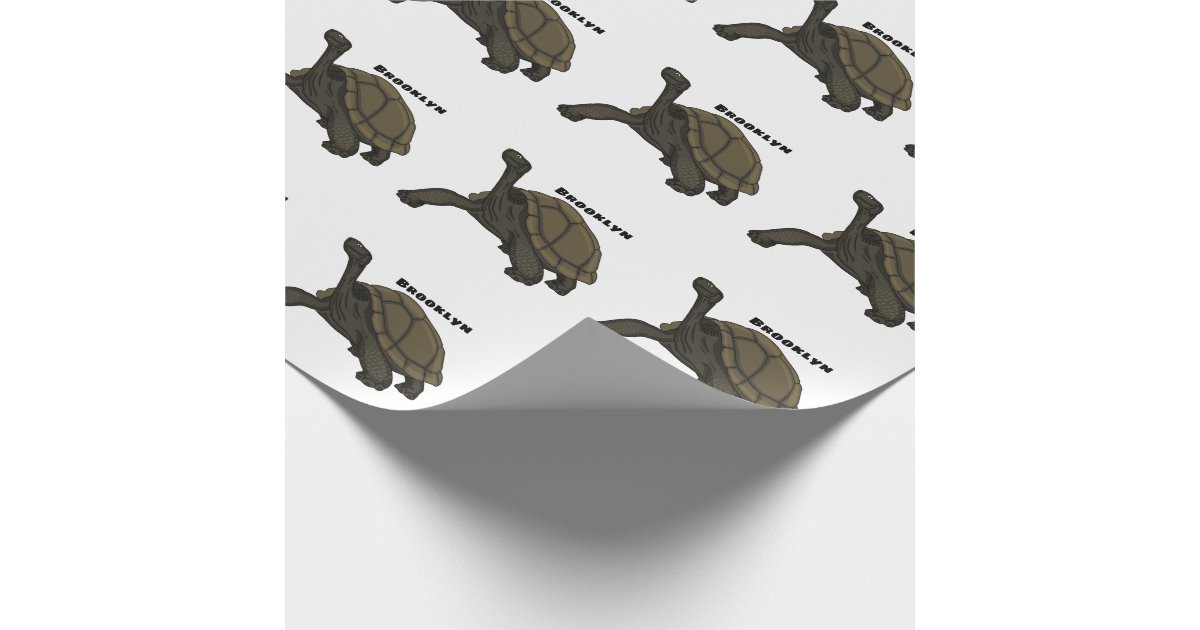 Galapagos land tortoise illustration wrapping paper | Zazzle
