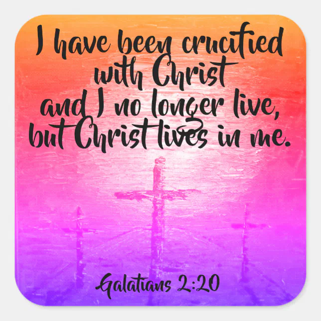 Galatians 2:20 Christian Bible Scripture Stickers | Zazzle