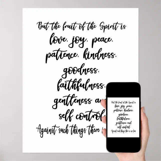 Galatians 5:22-23 Fruit of the Spirit Bible Verse Poster | Zazzle
