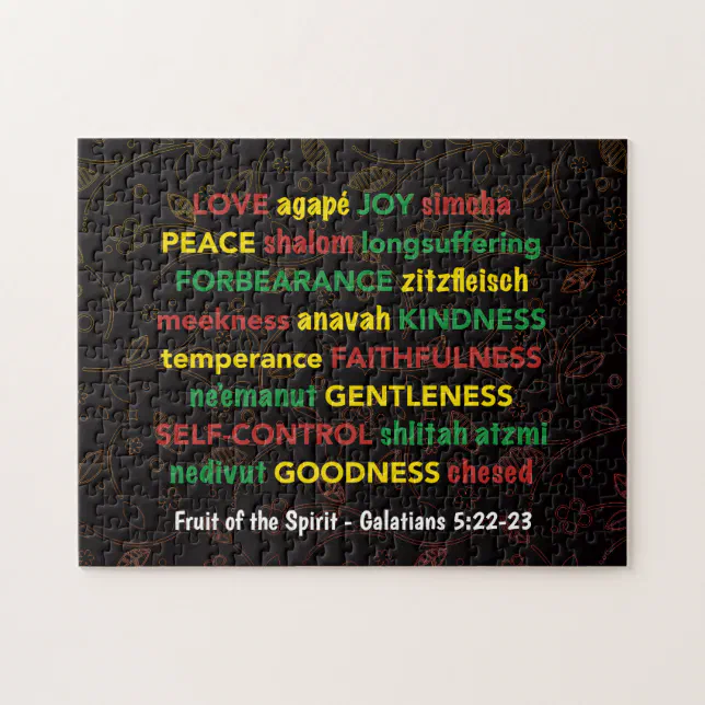 GALATIANS 5:22-23 Fruit of the Spirit Christian Jigsaw Puzzle | Zazzle